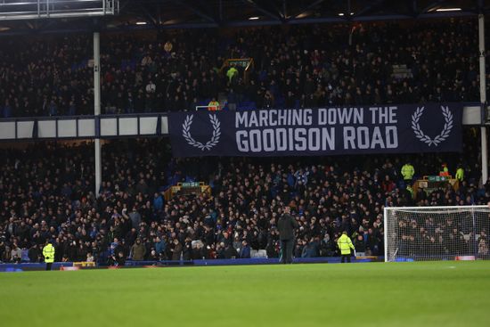 Fans Gwladys Street End Goodison Park Editorial Stock Photo - Stock ...