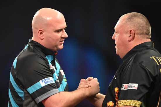 Mervyn King Shakes Hands Rob Cross Editorial Stock Photo - Stock Image ...