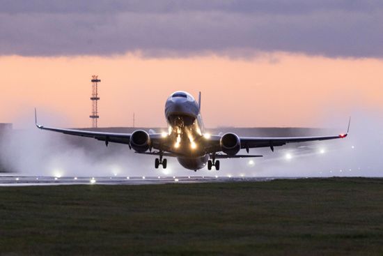 Ryanair Aircraft Takes Heavy Rain This Editorial Stock Photo - Stock ...