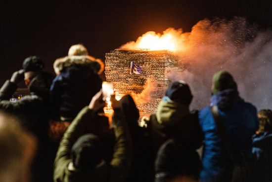 Scheveningen Bonfire On Noorderstrand Scheveningen Bonfires Editorial ...