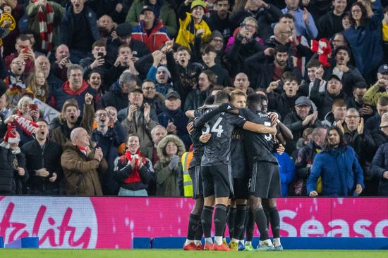 Arsenal Forward Gabriel Martinelli 11 Celebrates Editorial Stock Photo ...