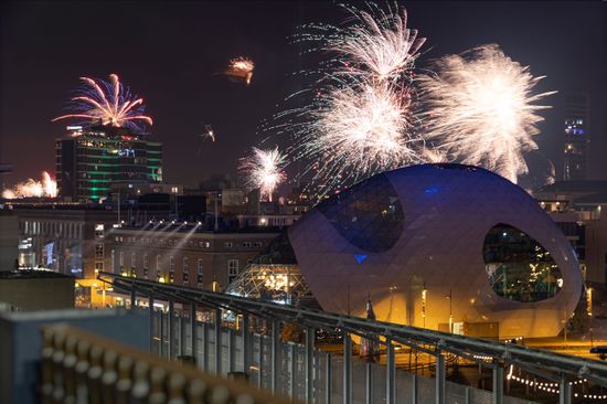 Fireworks Over De Blob Fireworks Explode Editorial Stock Photo - Stock ...