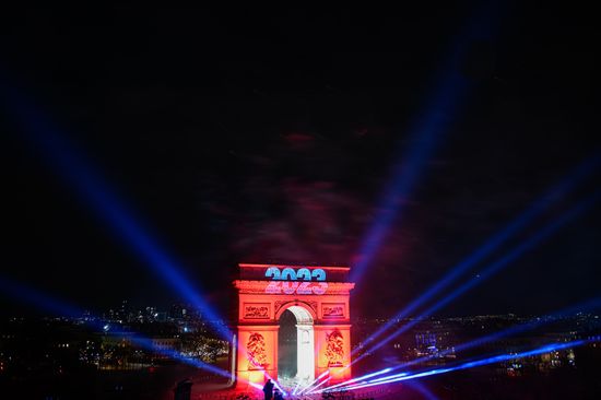Fireworks Firework Arch Triumph Arc De Editorial Stock Photo - Stock ...