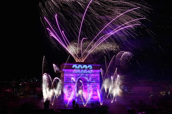 Fireworks Firework Arch Triumph Arc De Editorial Stock Photo - Stock ...