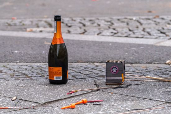 Remains Burnt Fireworks Glass Bottles Last Editorial Stock Photo ...