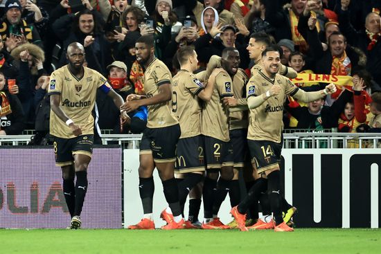 Lens Players Celebrate Their Third Goal Editorial Stock Photo - Stock ...