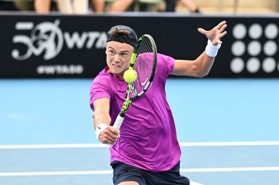 Holger Rune Denmark Hits Backhand Volley Editorial Stock Photo - Stock ...
