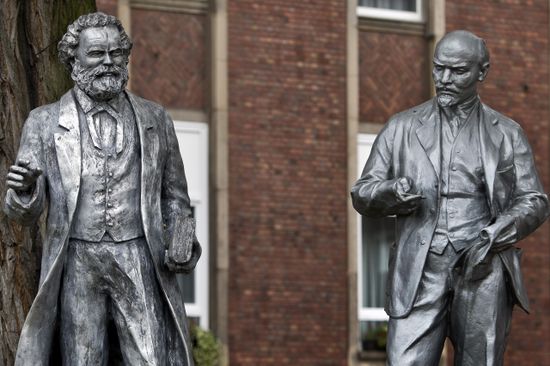 Statues Karl Marx Vladimir Ilyich Lenin Editorial Stock Photo - Stock ...