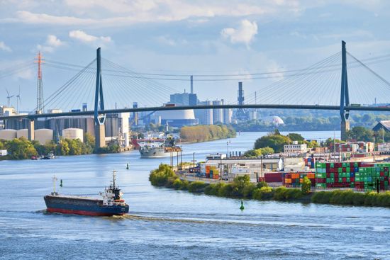 View Koehlbrand Bridge Altona Hamburg Land Editorial Stock Photo ...