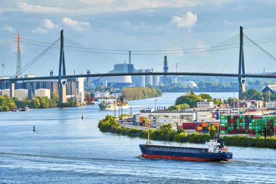 View Koehlbrand Bridge Altona Hamburg Land Editorial Stock Photo ...