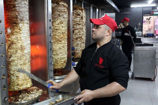 Palestinian Workers Prepare Meals Inside Shawarma Editorial Stock Photo ...