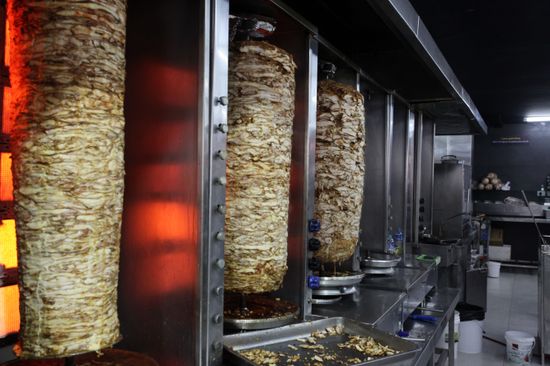 Palestinian Workers Prepare Meals Inside Shawarma Editorial Stock Photo ...