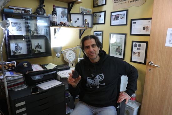 Wassim Razzouk Holds Ancient Tattoo Stamp Editorial Stock Photo - Stock ...