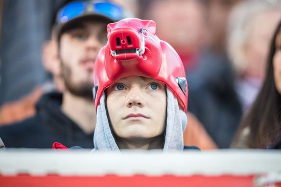 Arkansas Razorbacks Fan Observes Game Action Editorial Stock Photo ...