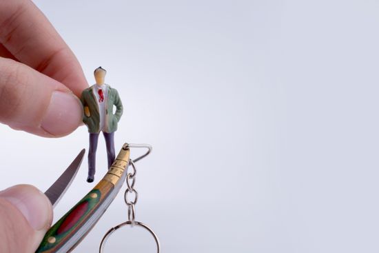 Hand Holding Pocket Knife Near Human Editorial Stock Photo - Stock ...
