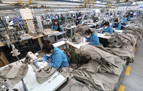 Workers Busy Production Line Apparel Company Editorial Stock Photo ...