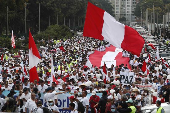 People Participate March Peace Lima Peru Editorial Stock Photo - Stock ...