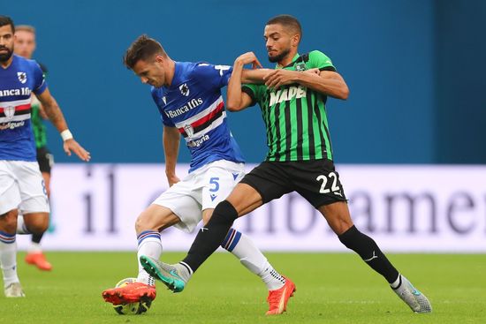 Jeremy Toljan Sassuolo Valerio Verre Sampdoria Editorial Stock Photo ...