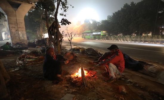 Homeless People Warm Themselves Near Fire Editorial Stock Photo - Stock ...
