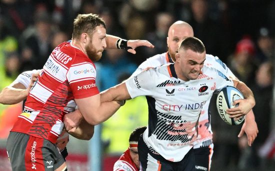 Ruan Ackermann Gloucester Tackles Ben Earl Editorial Stock Photo ...