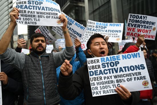 Uber Drivers Protest Outside Ubers Officers Editorial Stock Photo ...