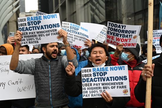 Uber Drivers Protest Outside Ubers Officers Editorial Stock Photo ...