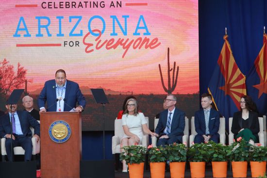 Governor Stephen Roe Lewis Gives Tribal Editorial Stock Photo - Stock ...