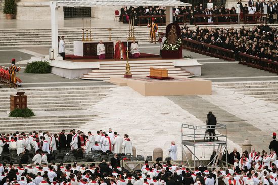 Pope Francis C Seen Sitting Front Editorial Stock Photo - Stock Image ...