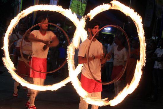 Fire Acrobats Perform Celebration During Duruthu Editorial Stock Photo ...