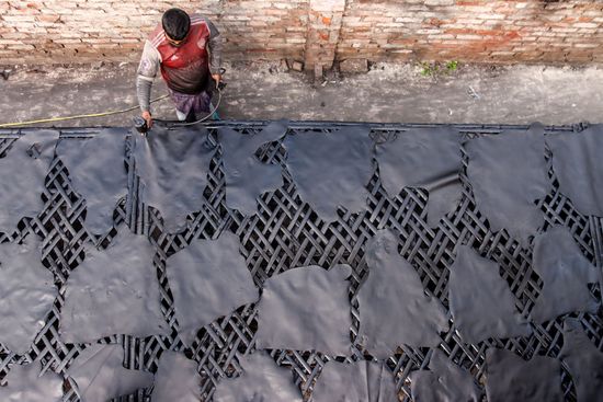 Old New Recycling Process Leather Where Editorial Stock Photo - Stock ...