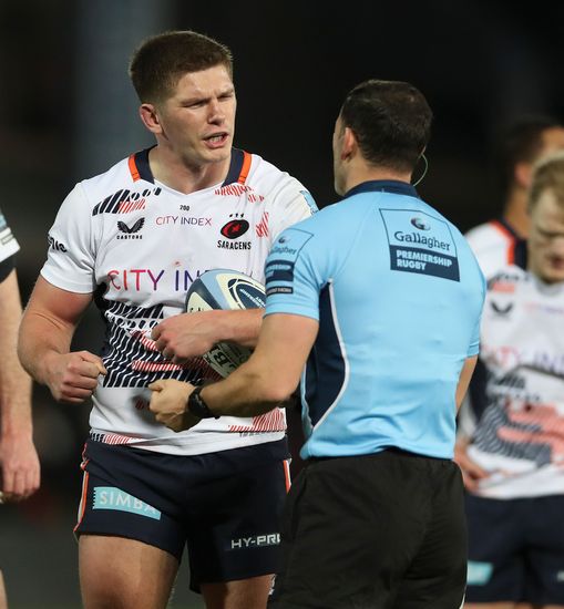 Owen Farrell Saracens Referee Karl Dickson Editorial Stock Photo ...