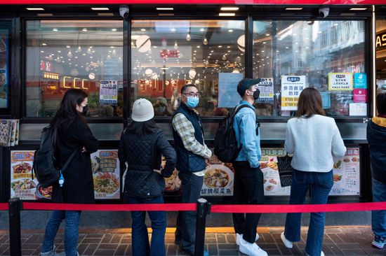 People Queue Line Enter Restaurant During Editorial Stock Photo - Stock ...