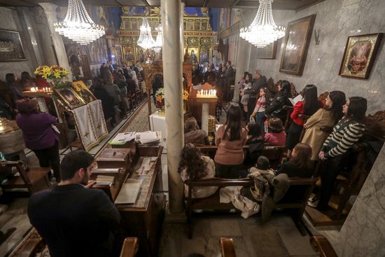 Palestinian Orthodox Christians Attend Christmas Mass Editorial Stock ...