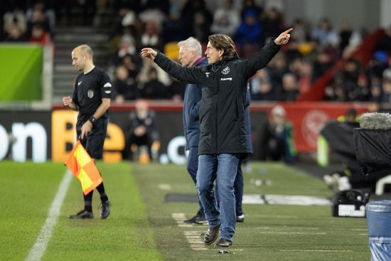 Brentford Head Coach Thomas Frank Pointing Editorial Stock Photo ...
