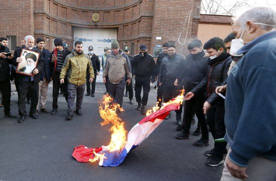Iranians Burn France Flag During Antifrance Editorial Stock Photo ...