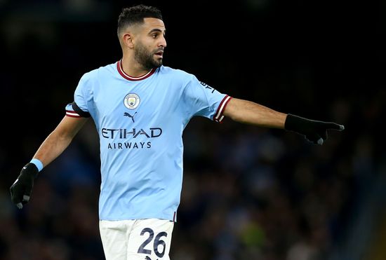 Manchester Citys Riyad Mahrez Reacts During Editorial Stock Photo ...