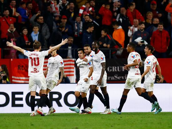Marcos Acuna Sevilla Fc Celebrates His Editorial Stock Photo - Stock ...