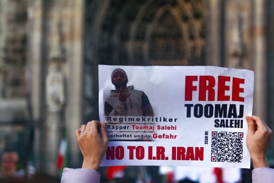Sign Free Toomaj Salehi Seen During Editorial Stock Photo - Stock Image ...