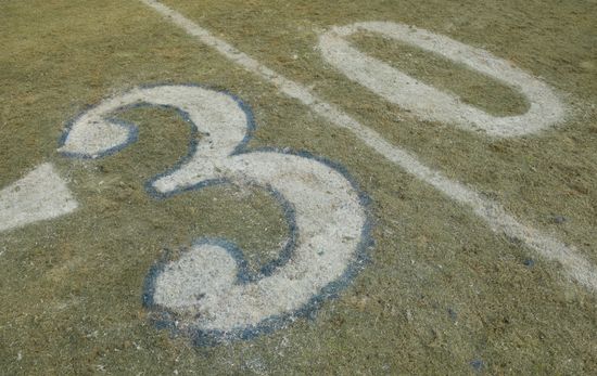 Number 3 Outlined Blue Thirty Yard Editorial Stock Photo - Stock Image ...