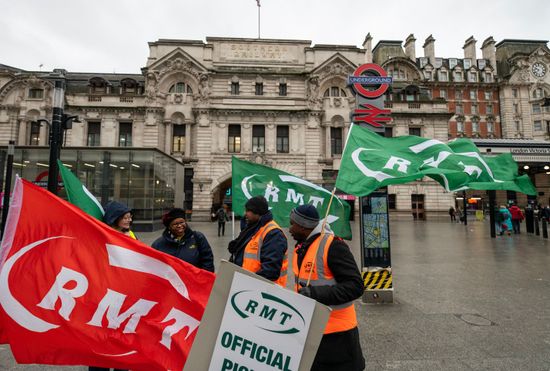 Rmt Picket Line Outside London Victoria Editorial Stock Photo - Stock ...