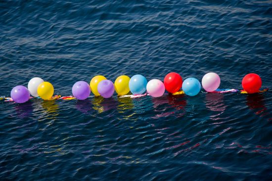 Balloons Shooting Range Targets On Water Editorial Stock Photo - Stock ...