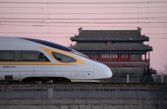 Bullet Train Passes By Yongdingmen Gate Editorial Stock Photo - Stock ...