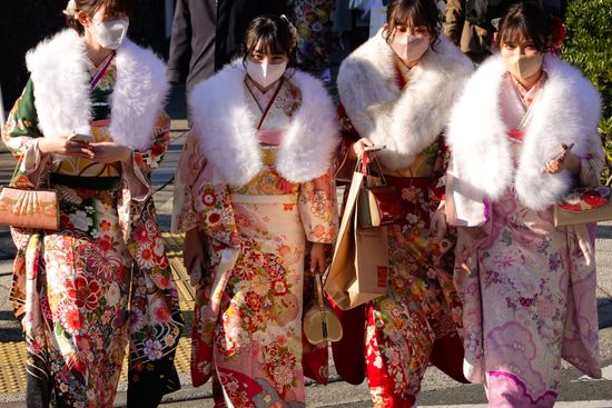 Girls Kimonos Take Part Coming Age Editorial Stock Photo - Stock Image ...