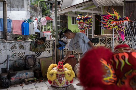 Craftsman Makes Traditional Costume Lion Head Editorial Stock Photo ...