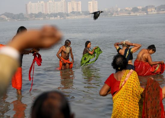 Indian Sadhus Devotees Take Holy Bath Editorial Stock Photo - Stock ...