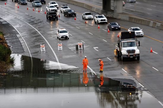 Caltrans Workers Scene Interstate 280 Bird Editorial Stock Photo ...
