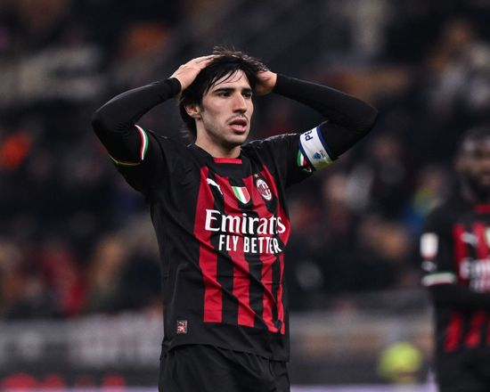 Sandro Tonali 8 Milan During Coppa Editorial Stock Photo - Stock Image ...