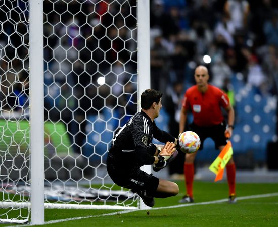 Real Madrid Goalkeeper Thibaut Courtois Saves Editorial Stock Photo ...