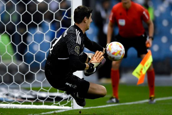 Real Madrid Goalkeeper Thibaut Courtois Saves Editorial Stock Photo ...