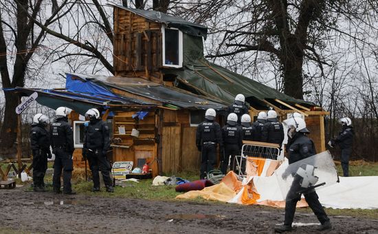 Police Officers Inspecting Temporary House Built Editorial Stock Photo ...